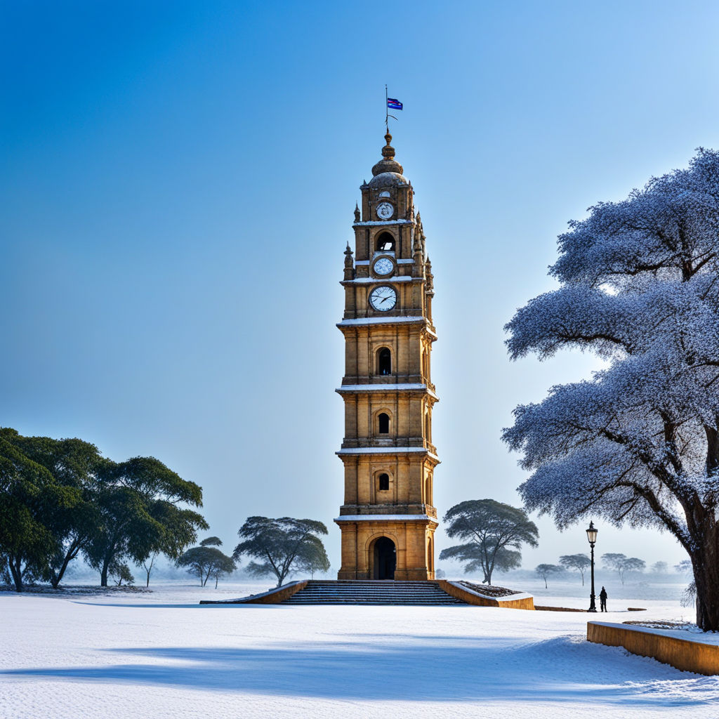 Anantapur clock tower with snow by Nikhilesh DSR - Playground