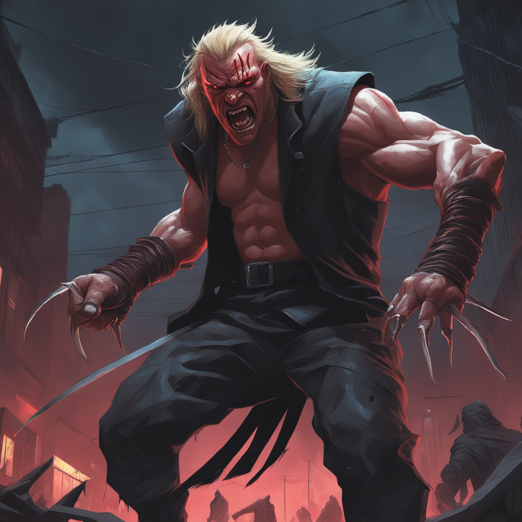 Wild fighting gangrel man with feral claws by Juan Darío Souto Pombo ...