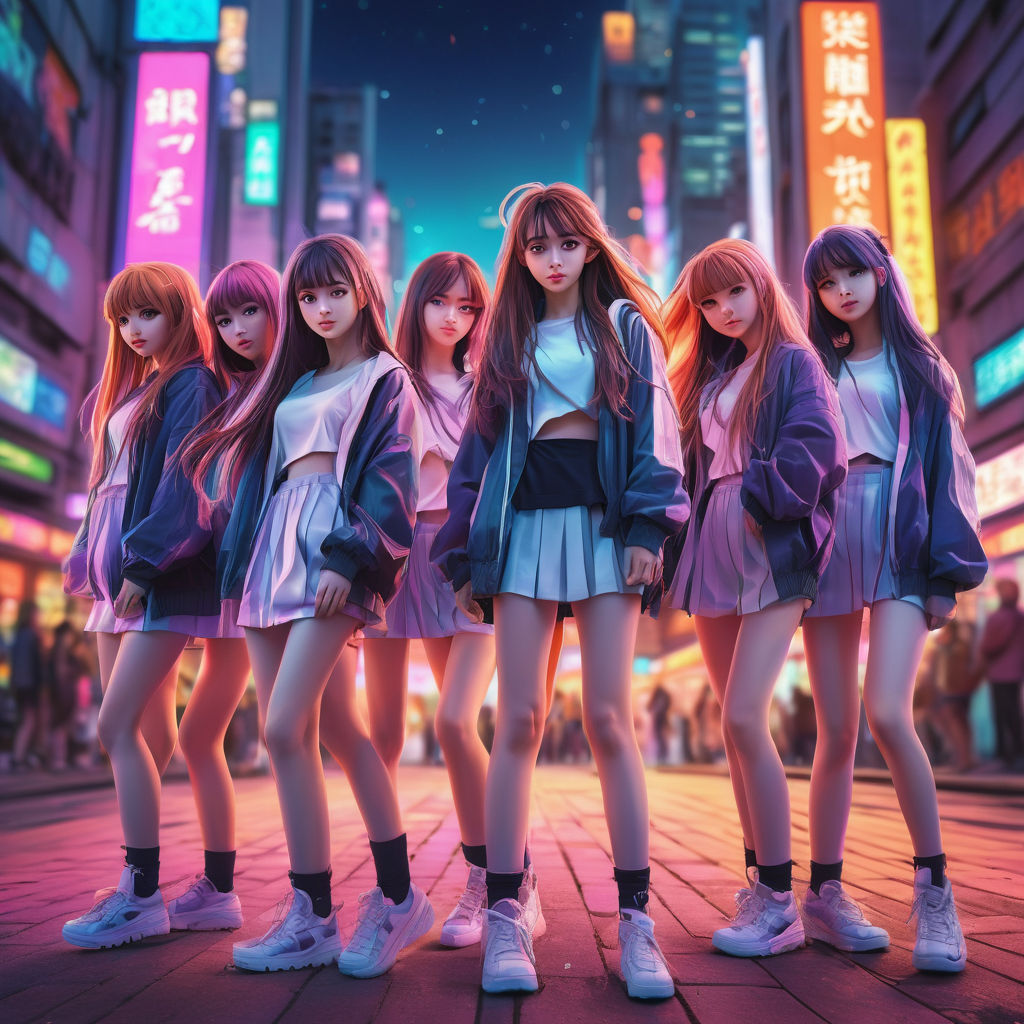 Anime-style eight girls by Ernesto G. Rosario Jr. - Playground