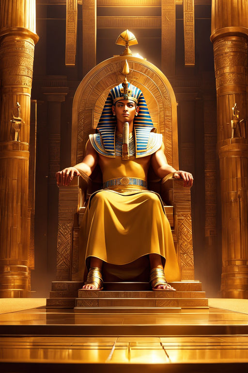 The pharaoh king sat on his royal throne by didin2 kdg - Playground