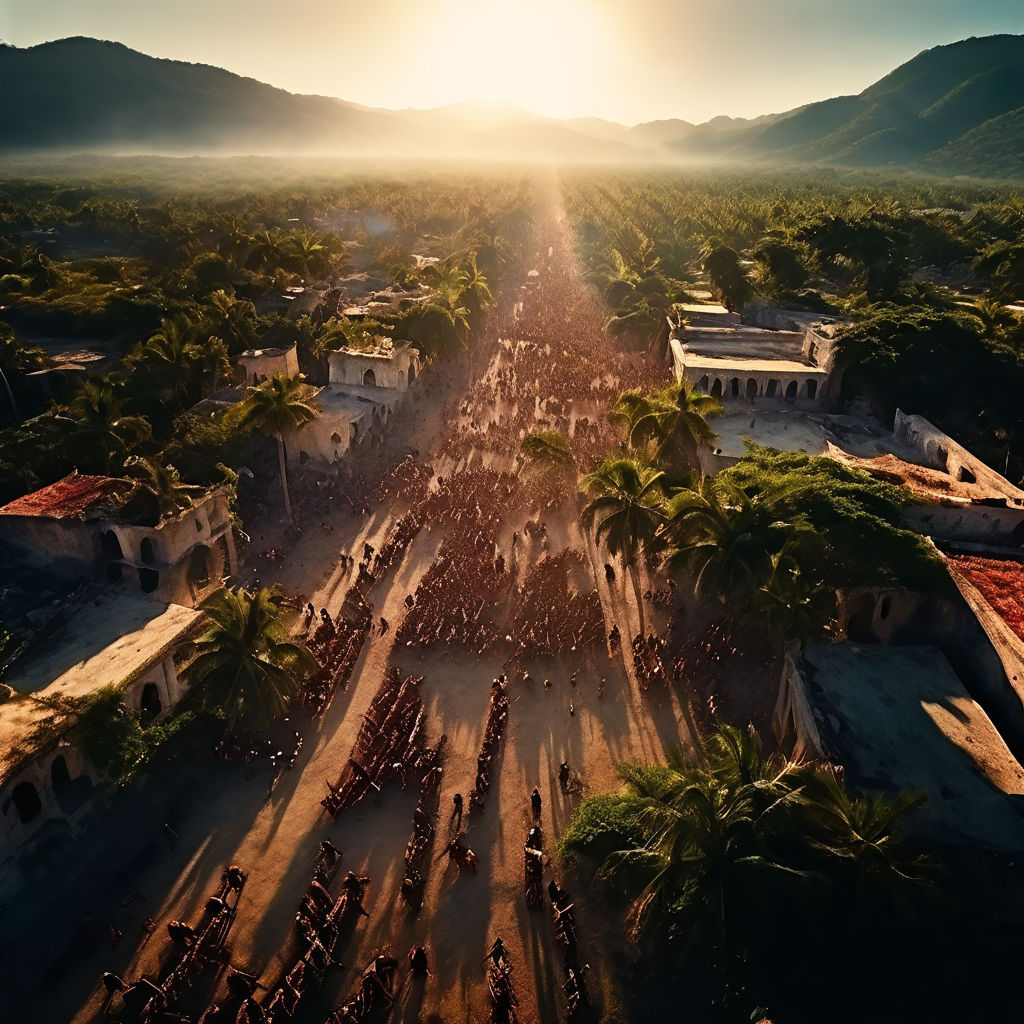 Extremely detailed 8k wallpaper of aerial view of people par... by ...