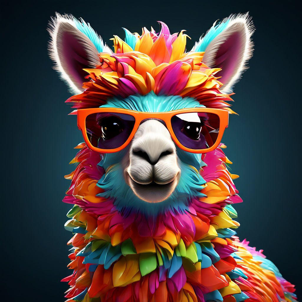 3 D crazy llama by Marina Konovalova - Playground