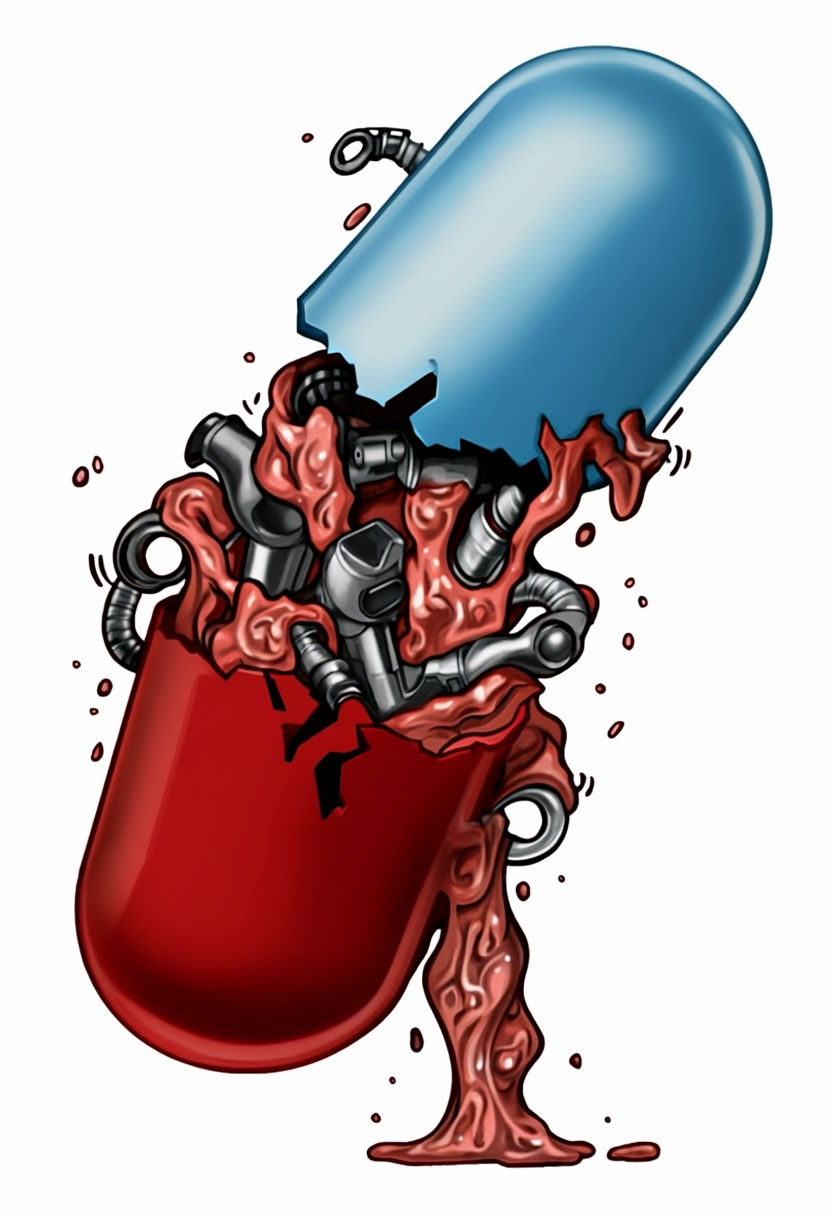 Create a perfect vectorised illustration logo of a pill caps... by ...