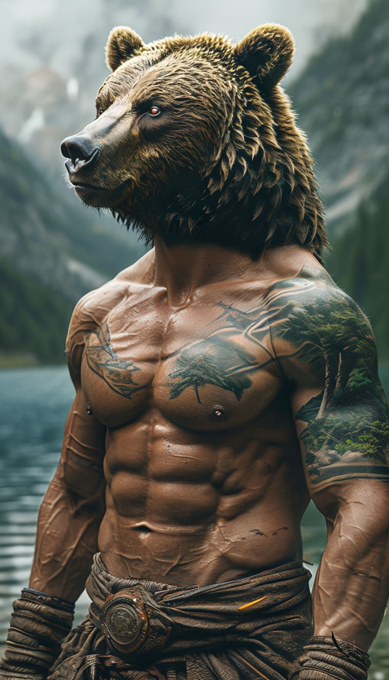 A hyper realistic image of a full body of a human with a hea... by ...