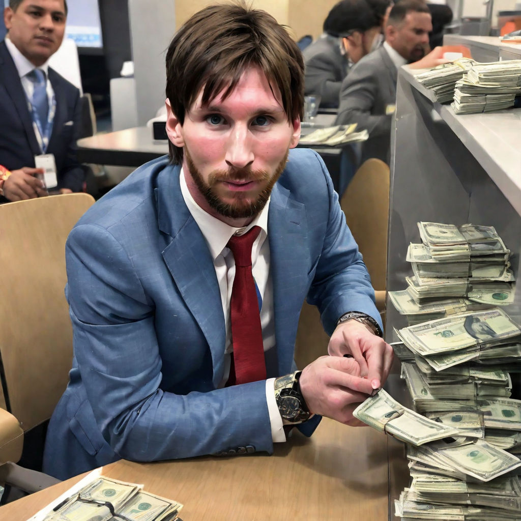 Lionel Messi as a bank robber by boooo urns - Playground