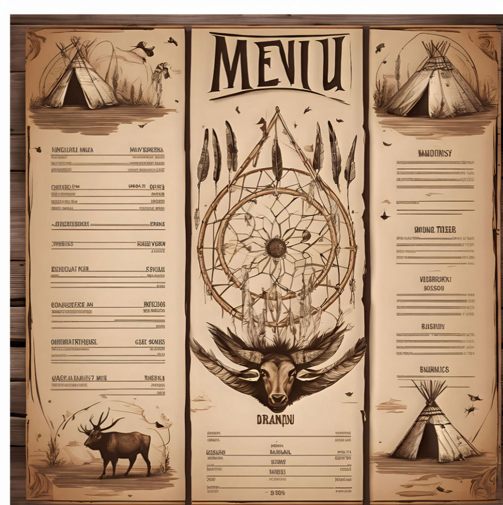 Native American Indian-themed hamburger restaurant menu inco... by ...
