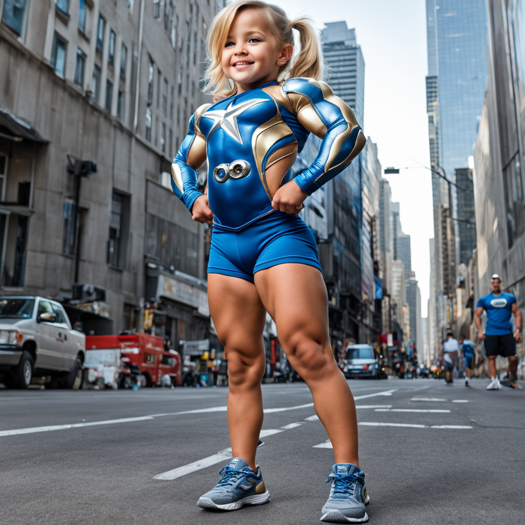 Blonde bodybuilder toddler girl by Bacardi Doggo - Playground