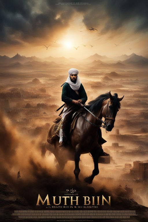 Generate a powerful visual portraying the bravery of Zaid bi... by ...