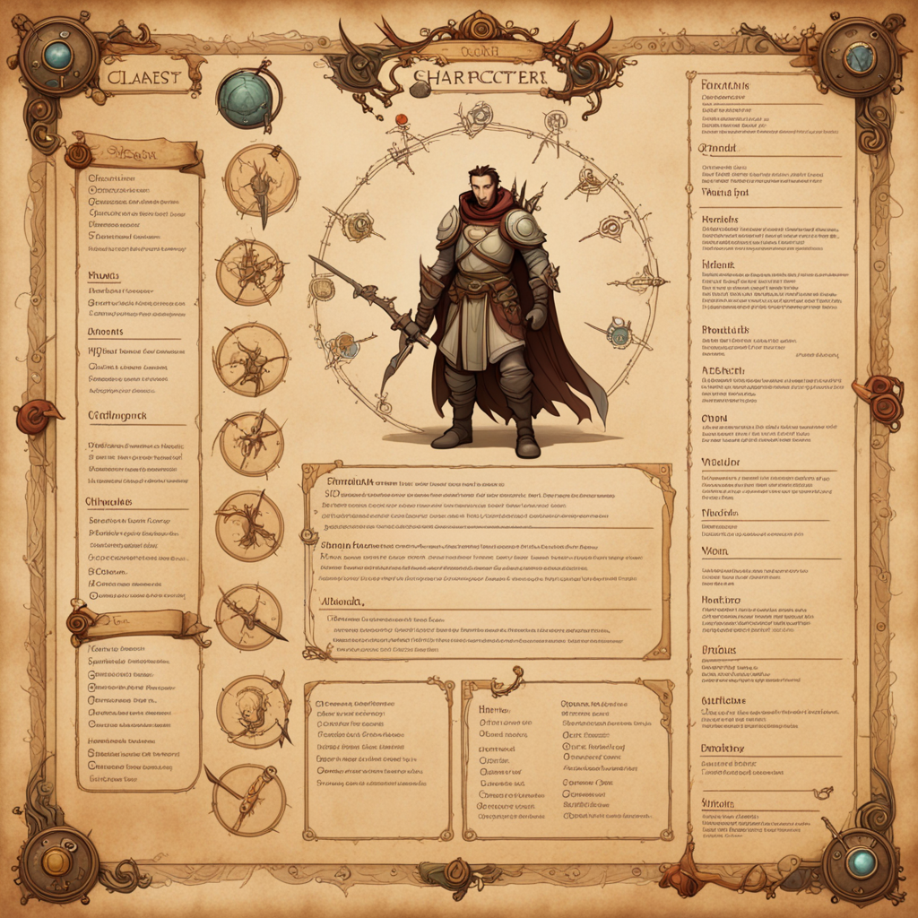 Fantasy character sheet by jacob farmer - Playground