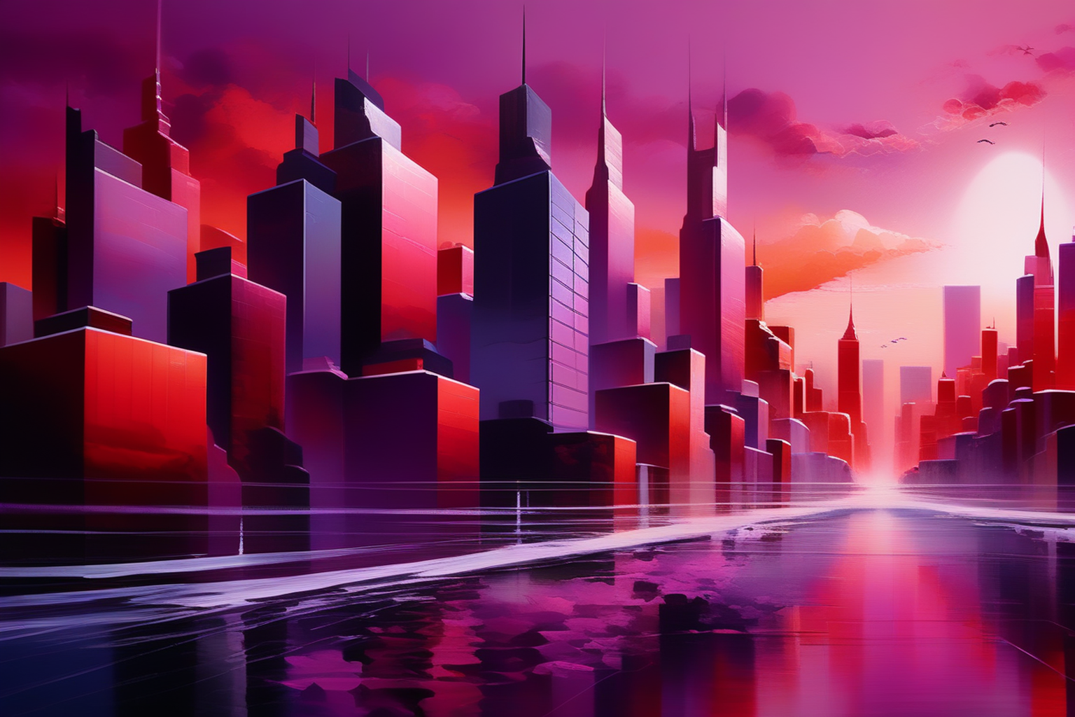 Dynamic and abstract cityscape with morphing buildings in in... by ...