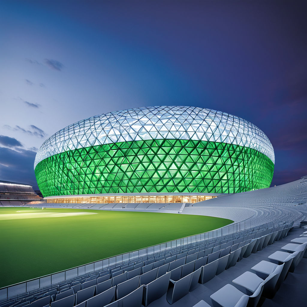 Cutting-edge cricket stadium featuring LED exterior in the s... by CC ...