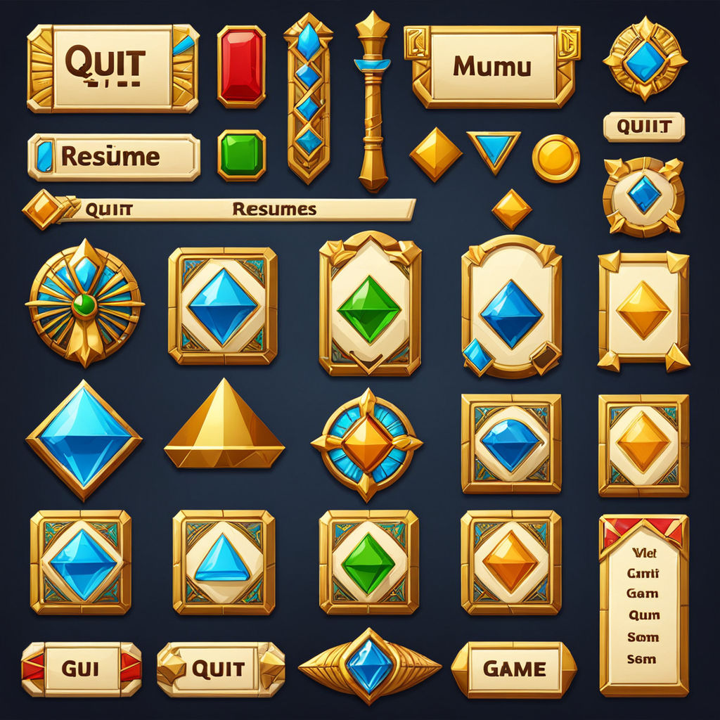 Game gui menu assets sprites widgets buttons quit resume egy... by ...