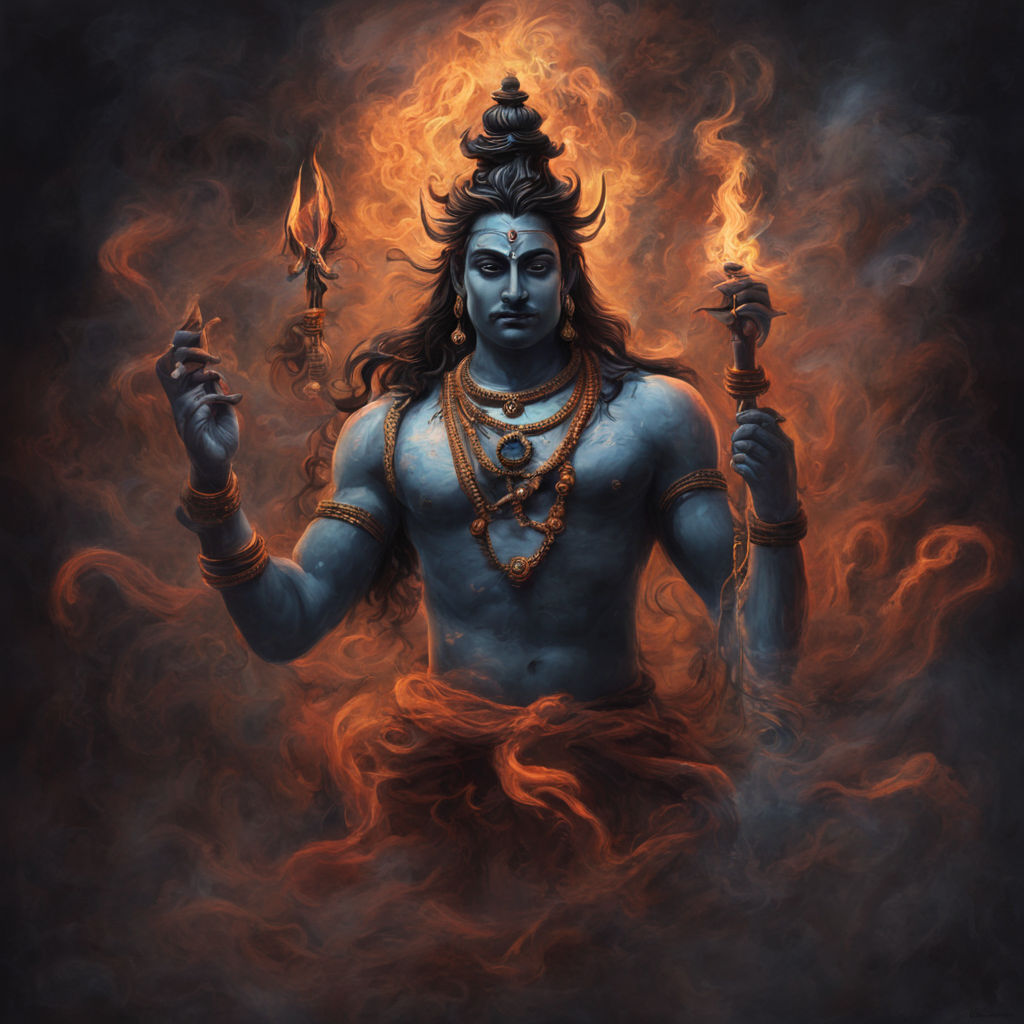 ]A powerful and ethereal depiction of Lord Shiva emerging fr... by M, S ...