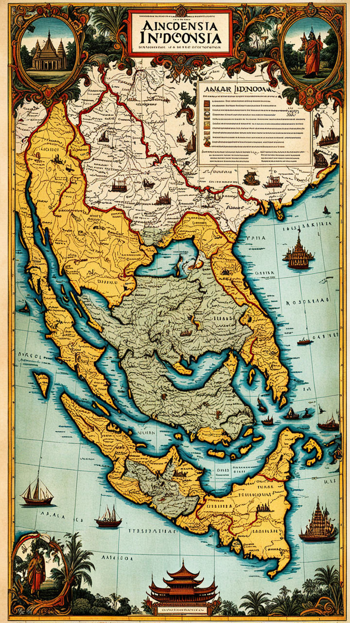 Ancient map of Indonesia with highlighted kingdoms: An intri... by ...