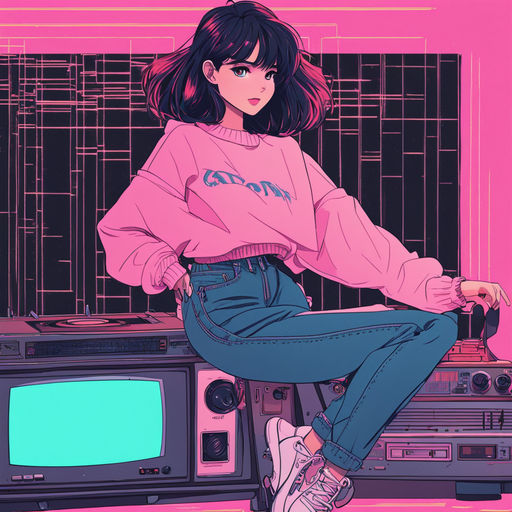 Retro anime girl dancing by Silverfoxy - Playground