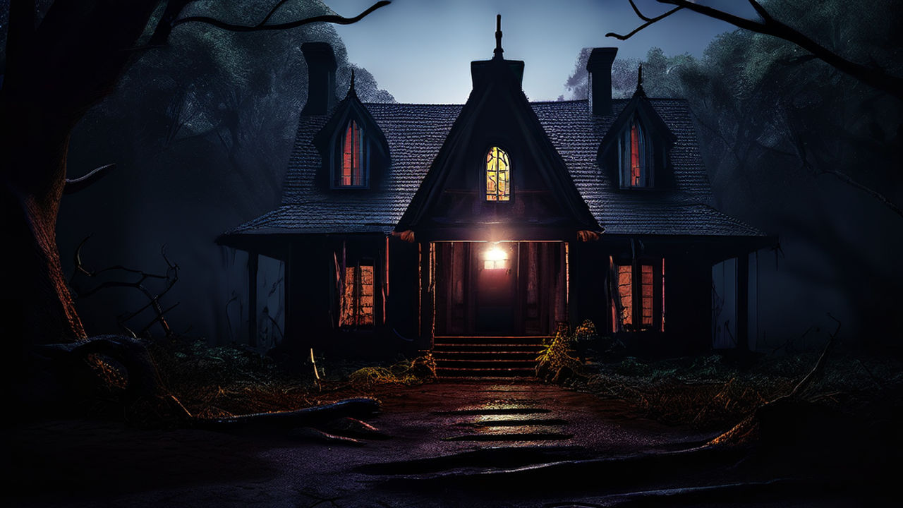 A lone haunted house in the middle of a dark forest by Simone Dias ...