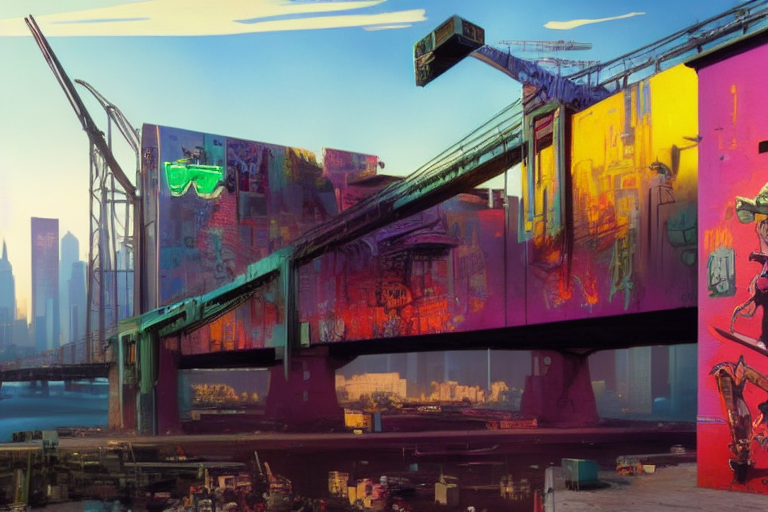 A fantasy cyberpunk graffiti-art in the gta vice city by Natalya ...