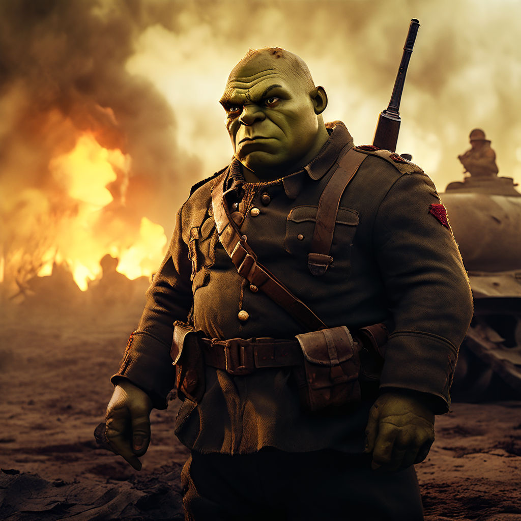 Shrek outfitted in period-appropriate World War II uniform by Owen ...