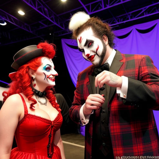 Insane clown inviting people into a sideshow tent by Michael Tierney ...