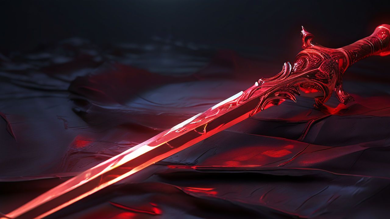 A blood red rapier with red veins by Efe Kavaklıoğulları - Playground