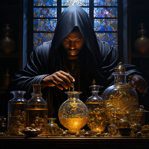 A renaissance painting inspired by the alchemist with a side... by ...