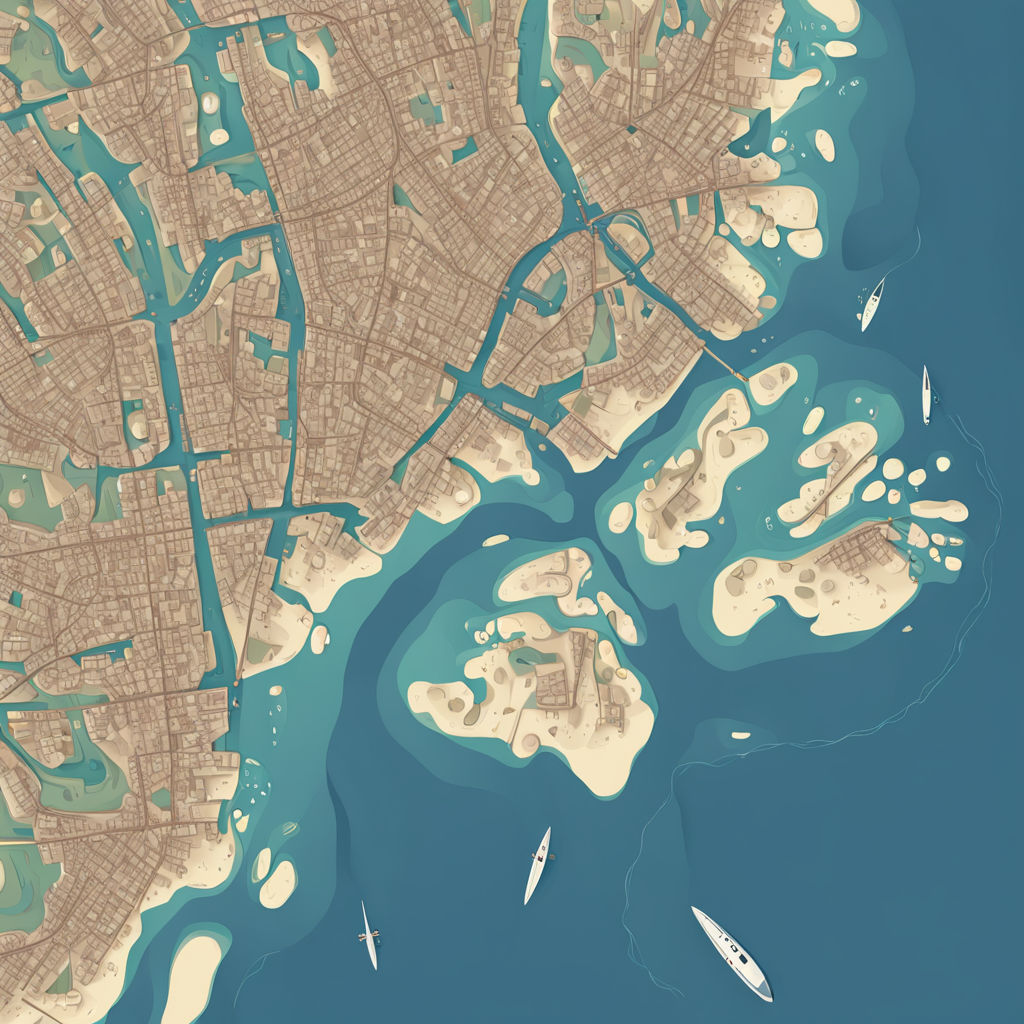 A simple modern coastal city vector map by JDCartography - Playground