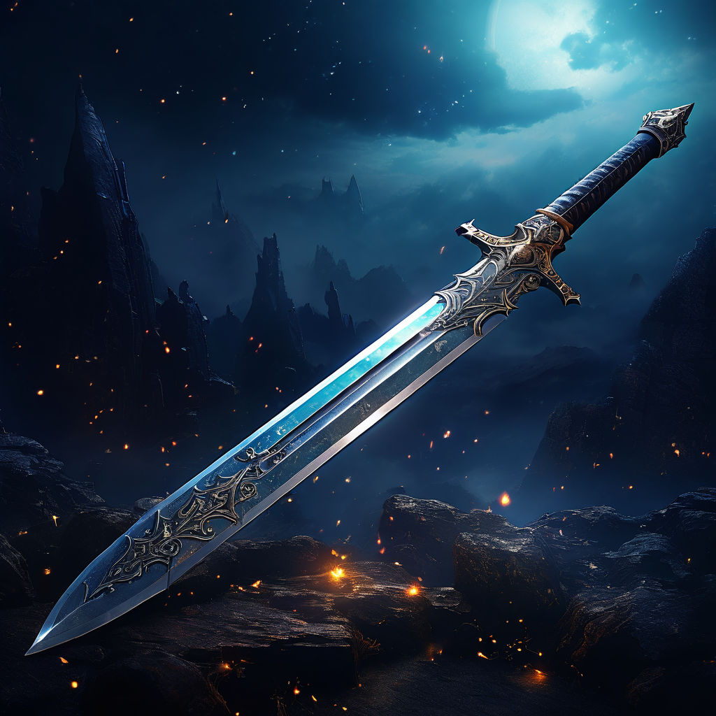 A jagged steel greatsword with stars in the sword by Riley Wowk ...