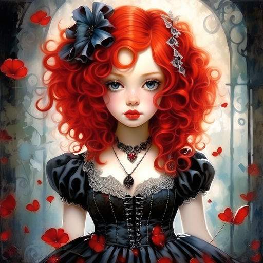 Red headed Lolita girl. Art by Esao Andrews and Jasmine Beck... by zeta ...
