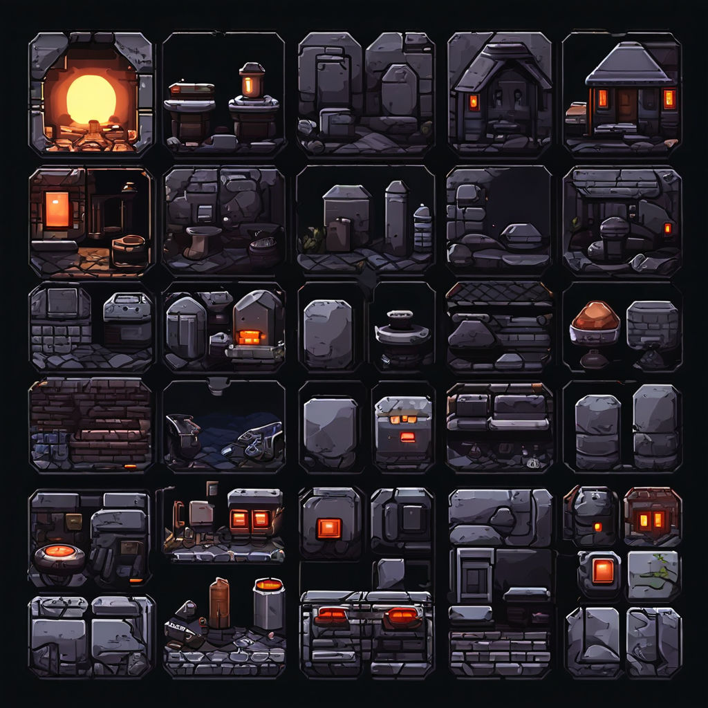 Dark ambient JRPG game tile set by Argenis Jesus - Playground