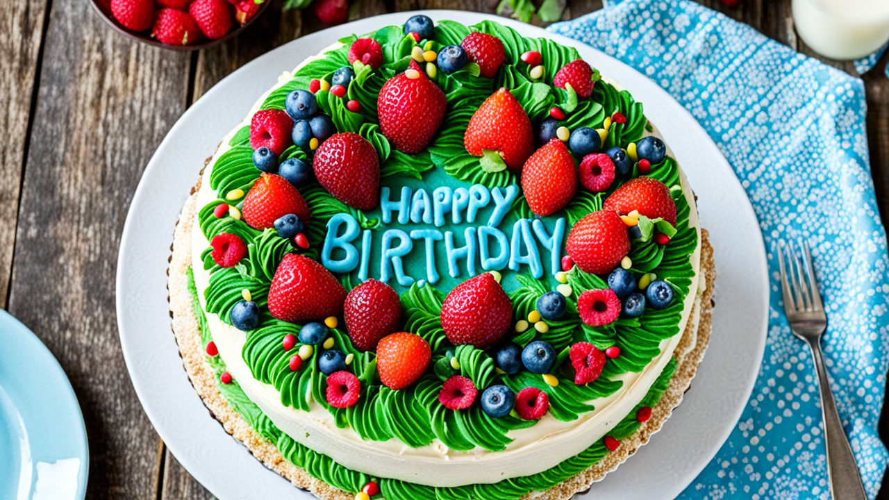 Birthday cake top view by Анна Анна - Playground