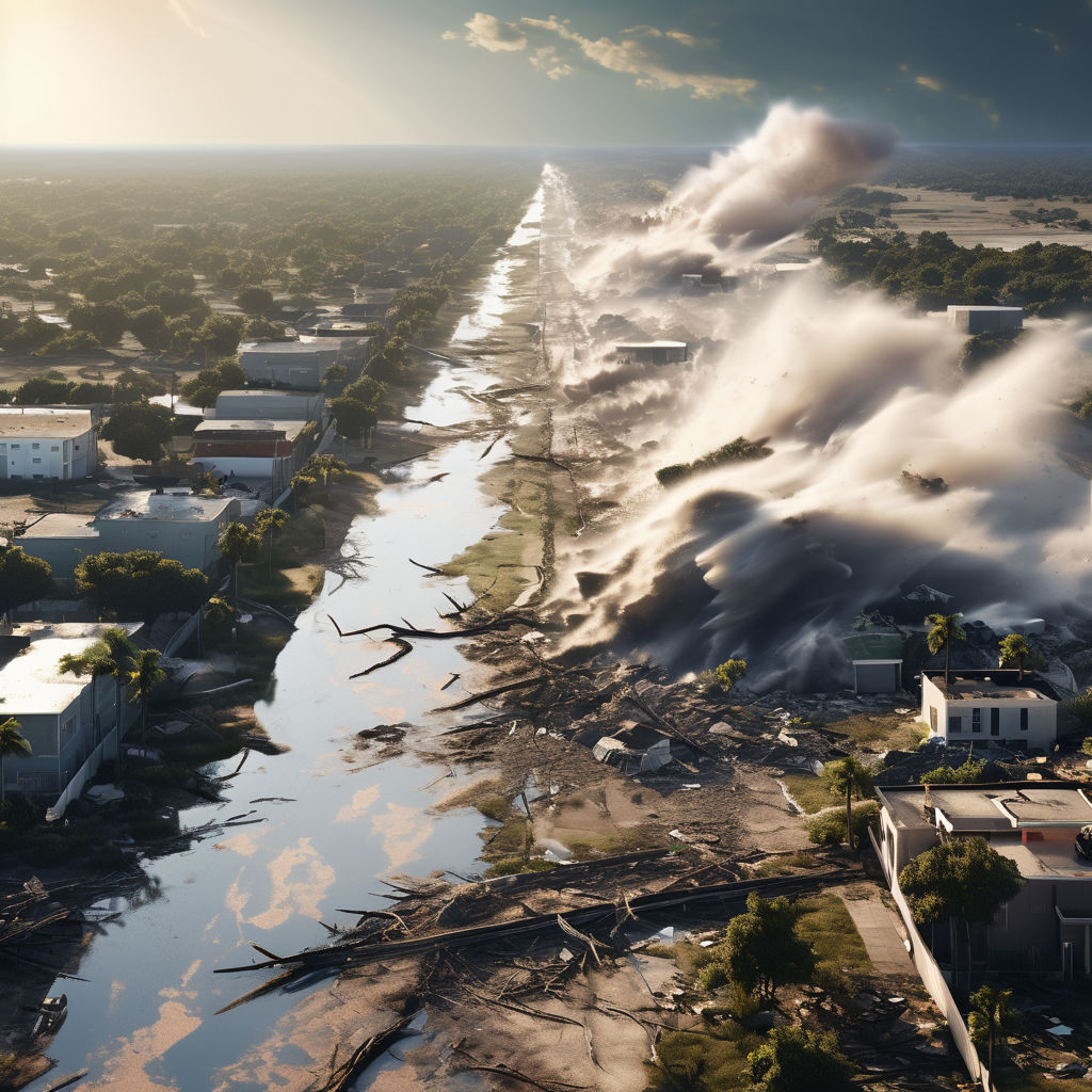 AI-generated image depicting aftermath of severe storm damag... by Cody ...