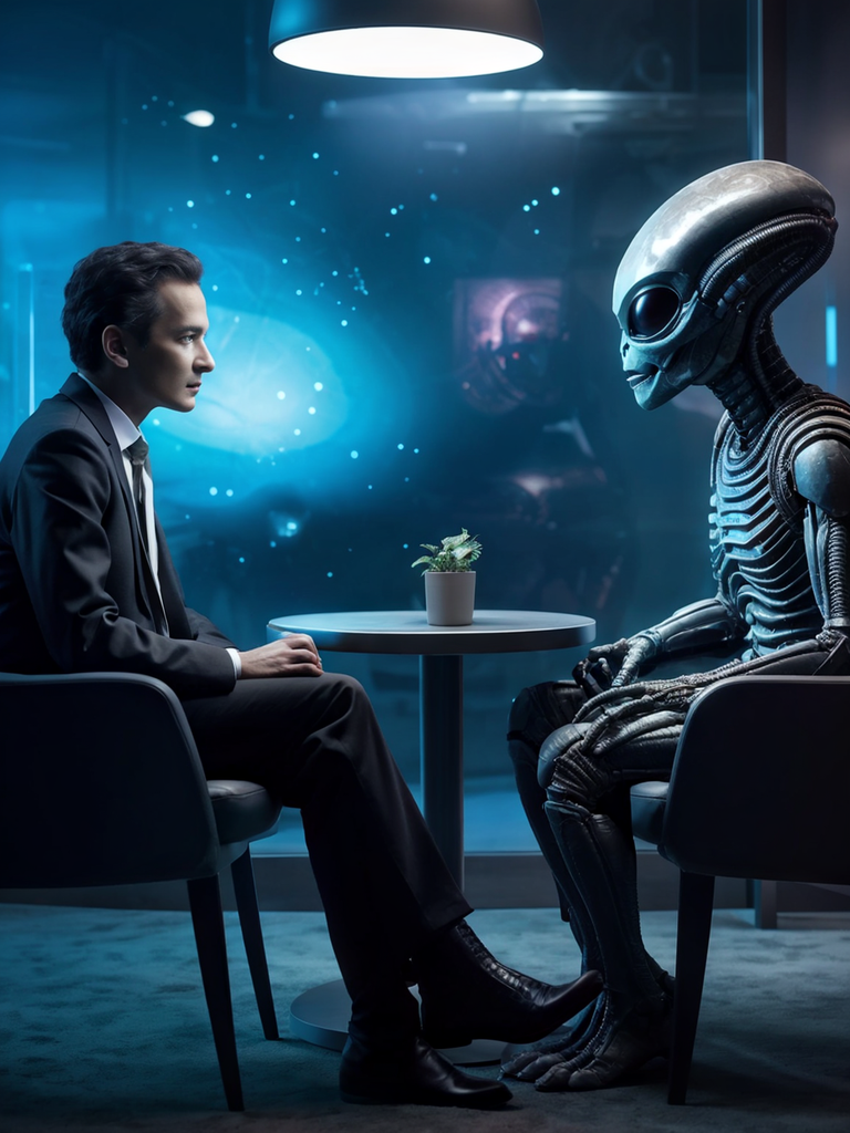 AI modeling what a conversation with aliens might look like. by Deet ...