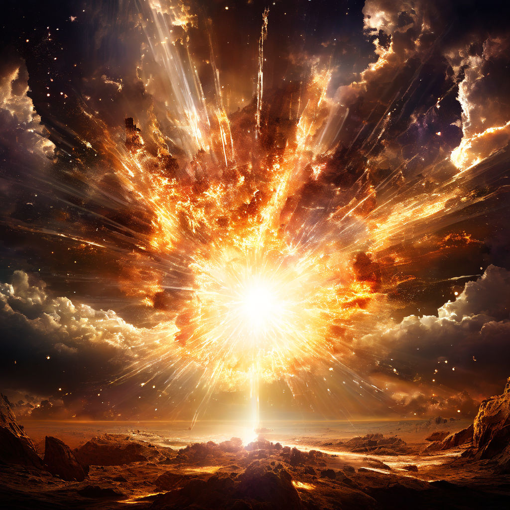 Massive magical explosion center of image and long beam of l... by ...