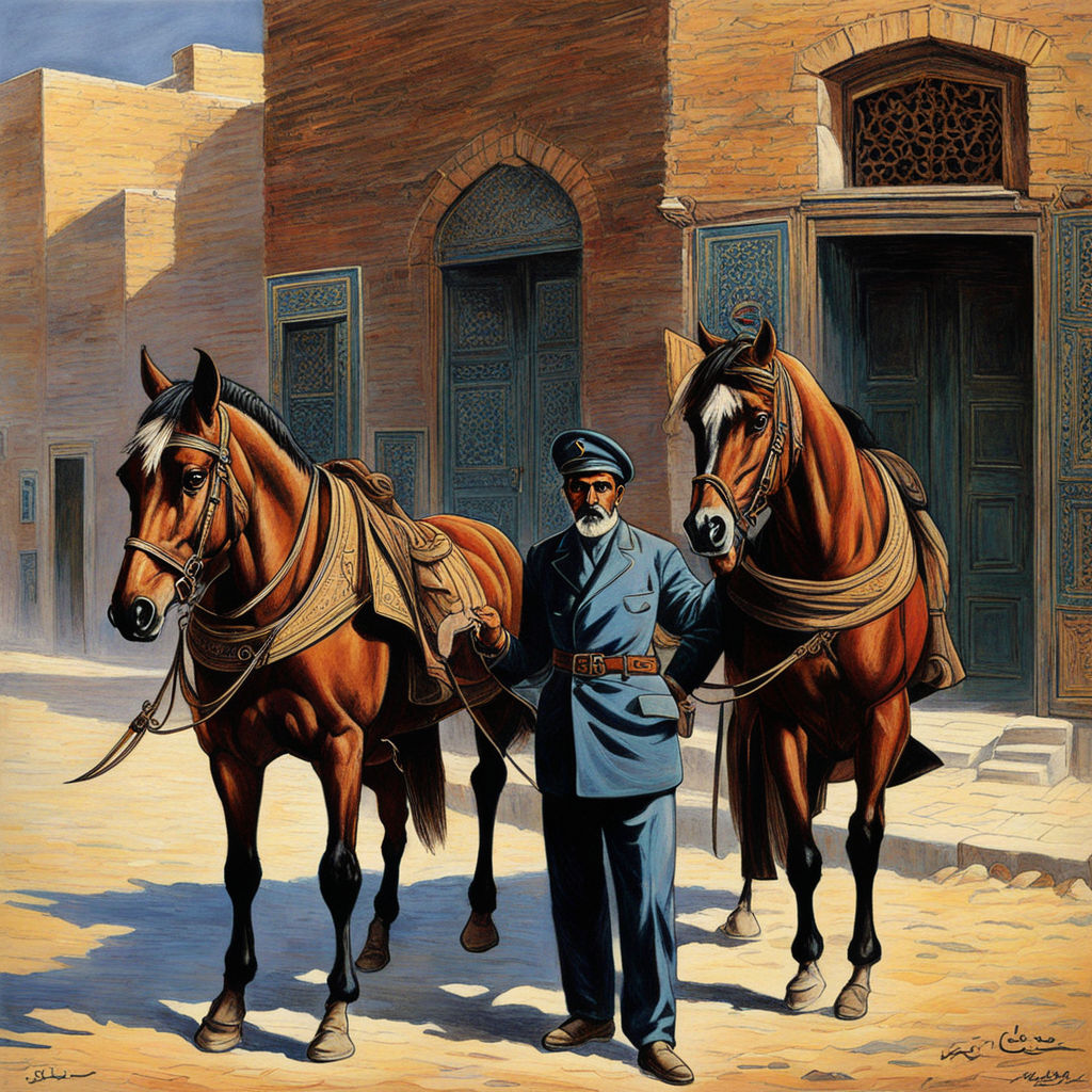 20s persian chapar postman horse horror tehran art by locommotive 7 ...