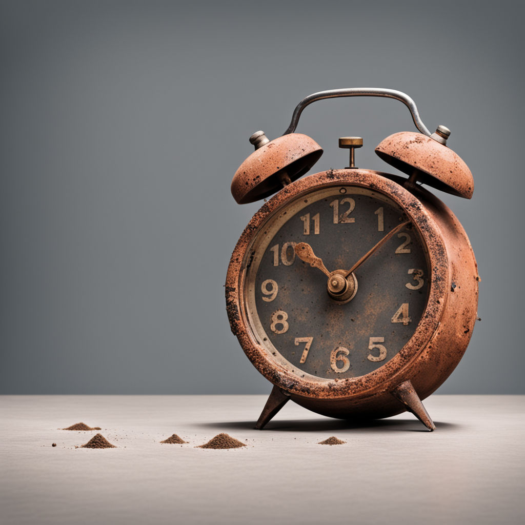 An alarm clock covered in rust and dust by Patrick Conidi (ConidiArt ...