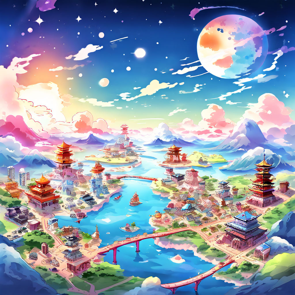 A cartoon map featuring space as the top region by Hannaneh Aghili ...