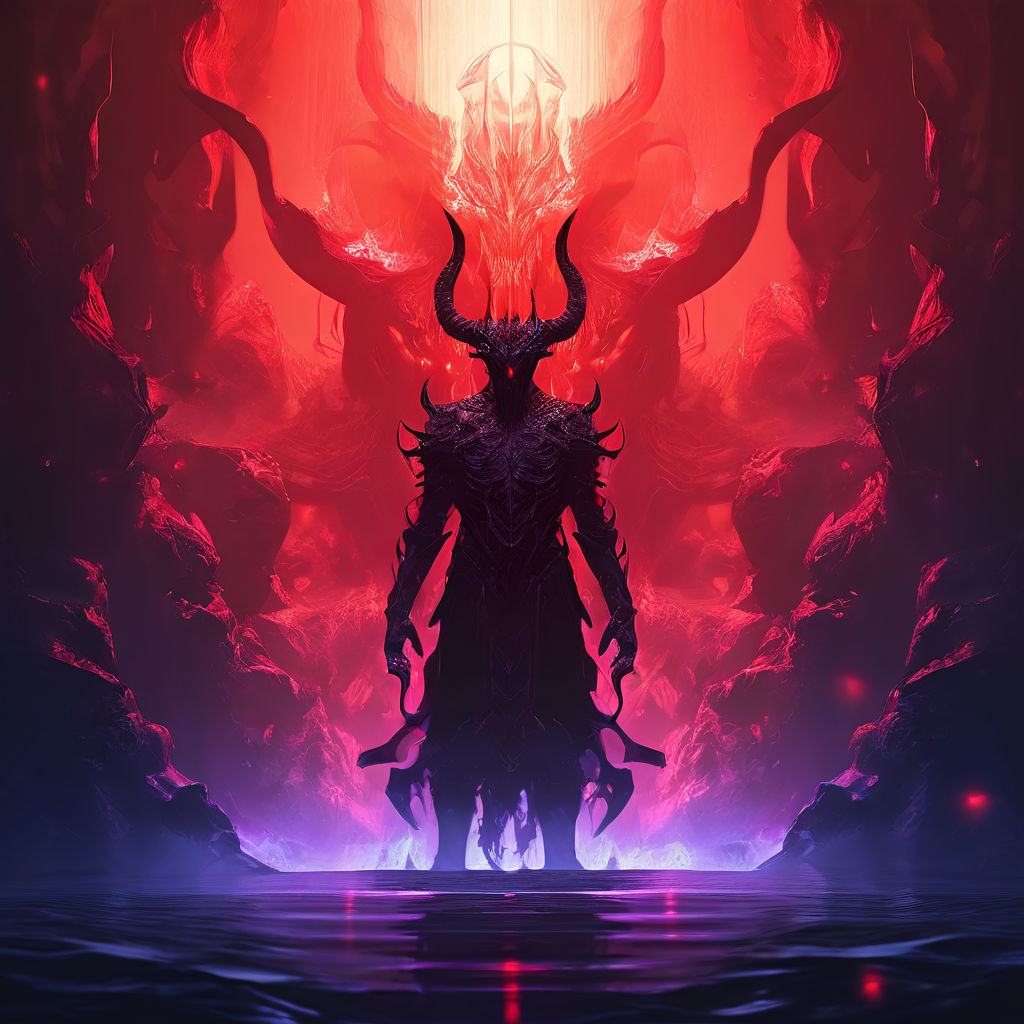 Abyssal demon lord standing imposingly in his eerie realm by No Haaa ...