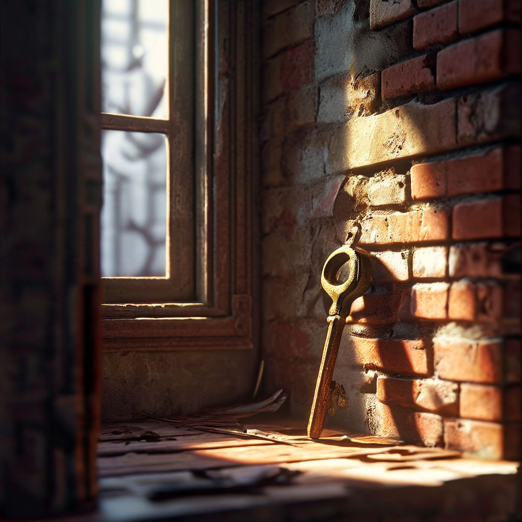 The hidden key in the home: A close-up of a hidden corner of... by ...