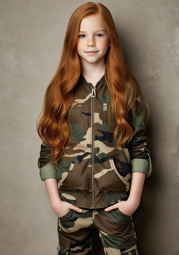 Full body photograph of a beautiful 10 year old girl with fl... by ...