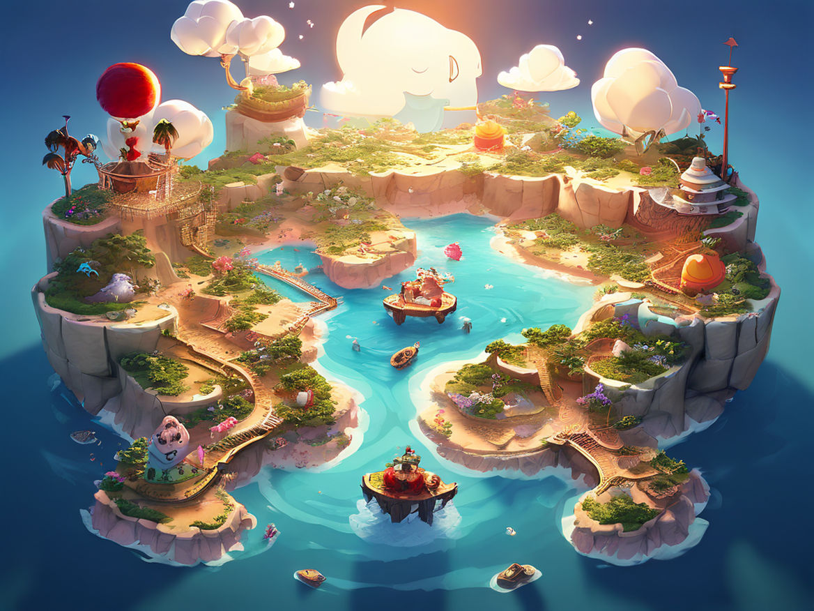 Cuphead-themed treasure map featuring 5 main islands by Ester Ramos ...
