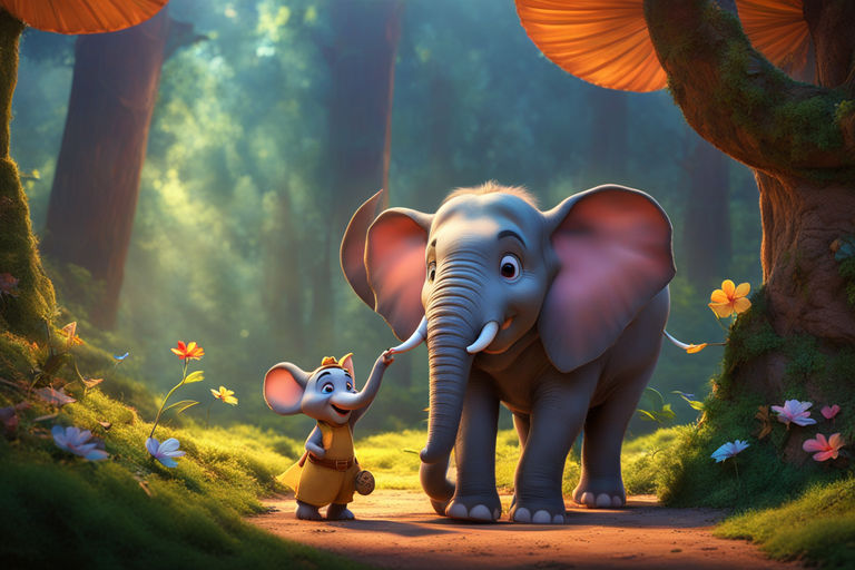 A Pixar 3D animation portrays the Elephant King and the mous... by ...