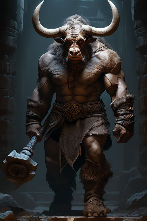 Running tall minotaurus with taurus legs by Christoph Schmitz - Playground