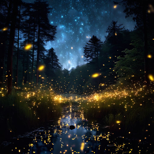 The night sky full of fireflies by 김현정 - Playground