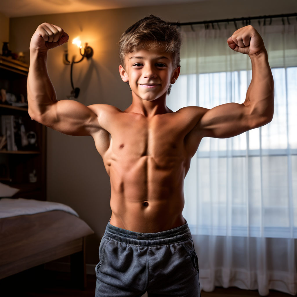 Cute 12 Year old teen boy with 6 pack abs and massive mu... by Tom ...