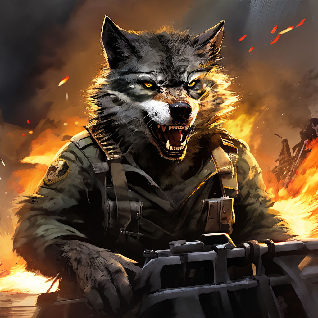 Illustration of Rodrick the wolf by Kaelan Walton - Playground