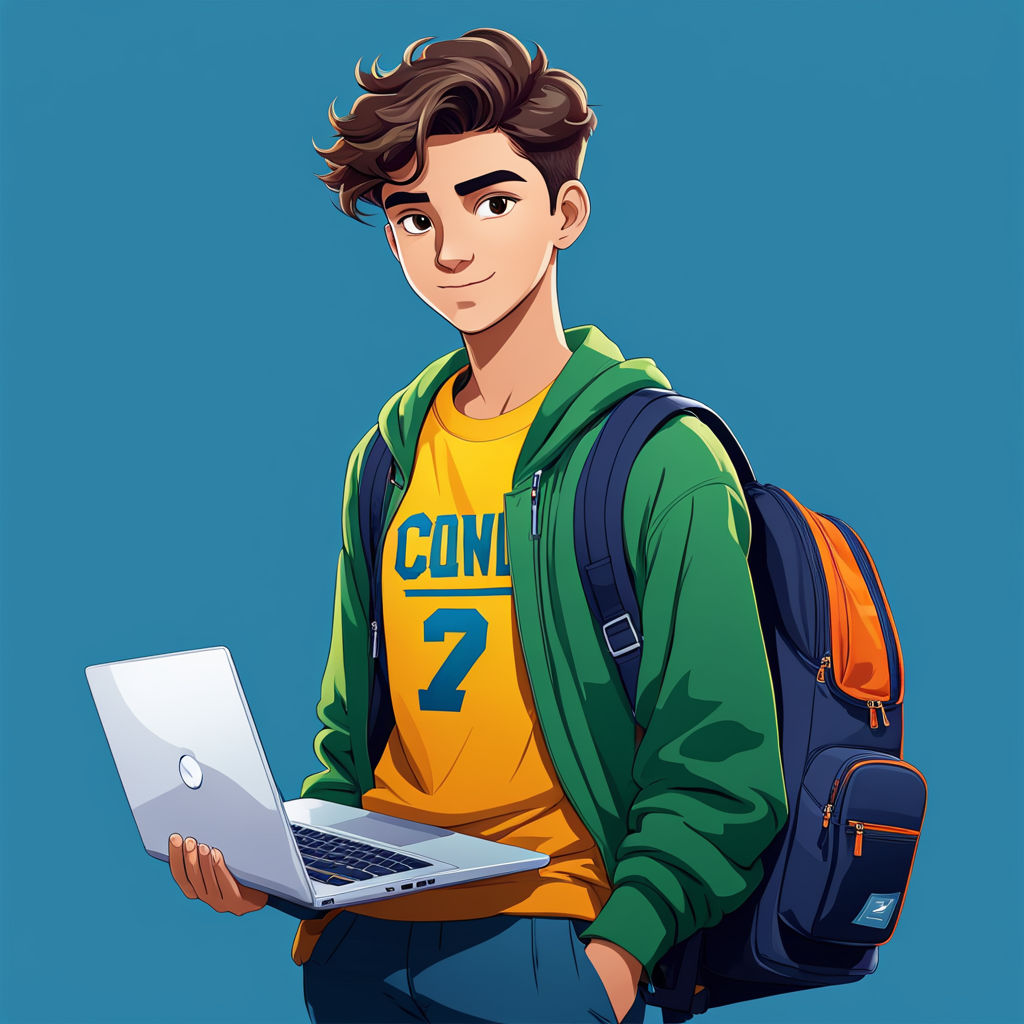 Portrait of a cartoon character depicting a 20-year-old boy ... by ...