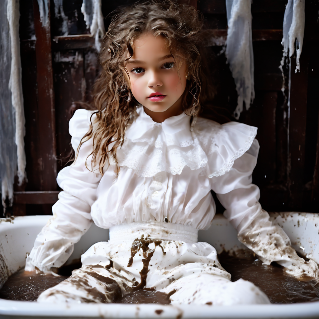 10 Yo Girl In A Fancy Frilly White Long Sleeved Blouse White By David Albright Playground