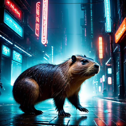 Capybara wielding a futuristic sword by Александр Николаевич - Playground