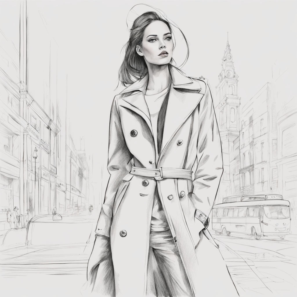 Clean line drawing made with regular pencil on a white backg... by ...