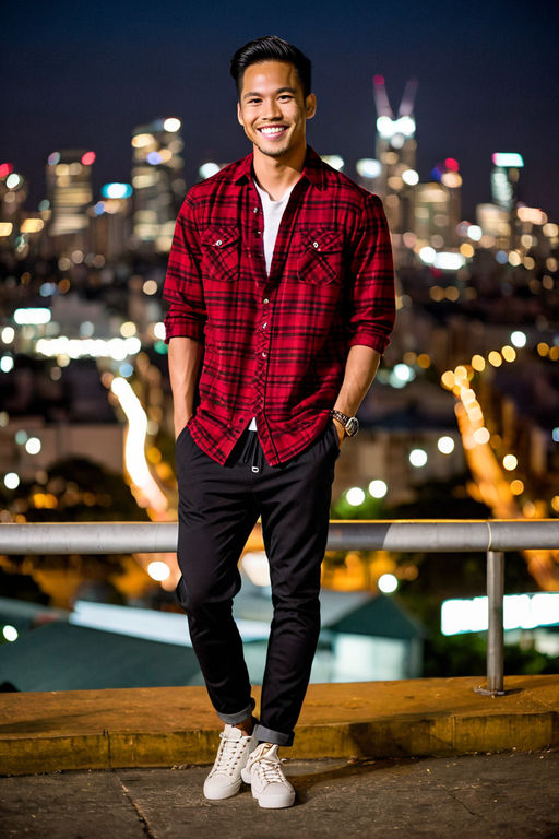 Filipino male model smiles by Rich Lee - Playground